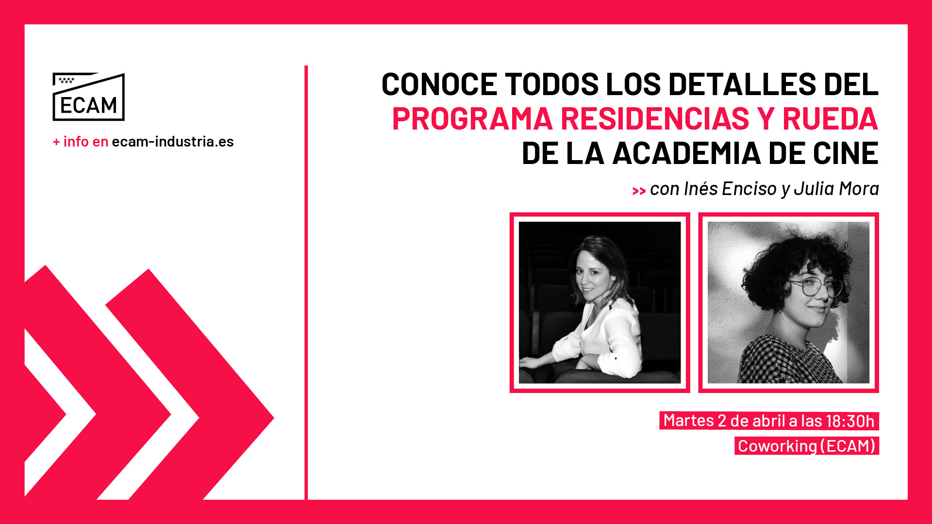 Conoce todos los detalles del programa Residencias y Rueda de la Academia de Cine - ECAM Industria